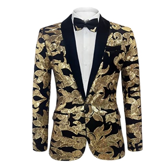 Jackets & Coats | Nwt Mens Dress Floral Suit Notched Lapel Slim Fit ...